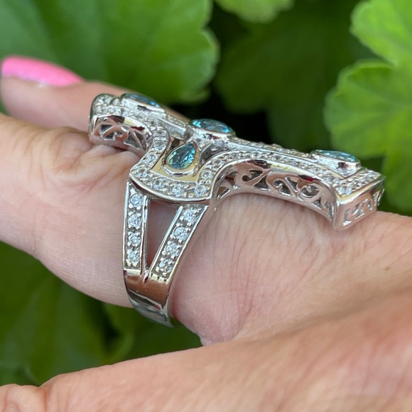 Dallas Prince | Jewelry | Dallas Prince Sterling Blue Topaz Zircon Ring ...